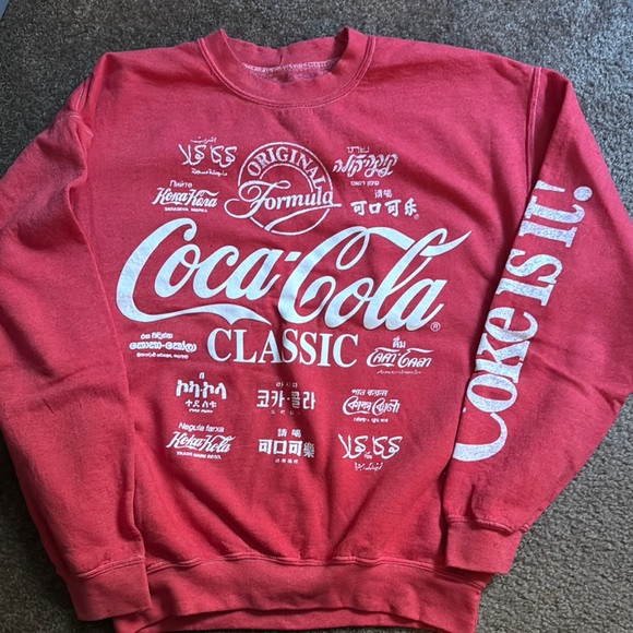 Coca Cola | Sweaters | Vintage Coca Cola Classic Red Mens Sweater M ...